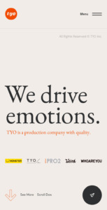 TYO – We drive emotions. | SANKOU! sp | スマホ向けのWebデザインギャラリー･参考サイト集