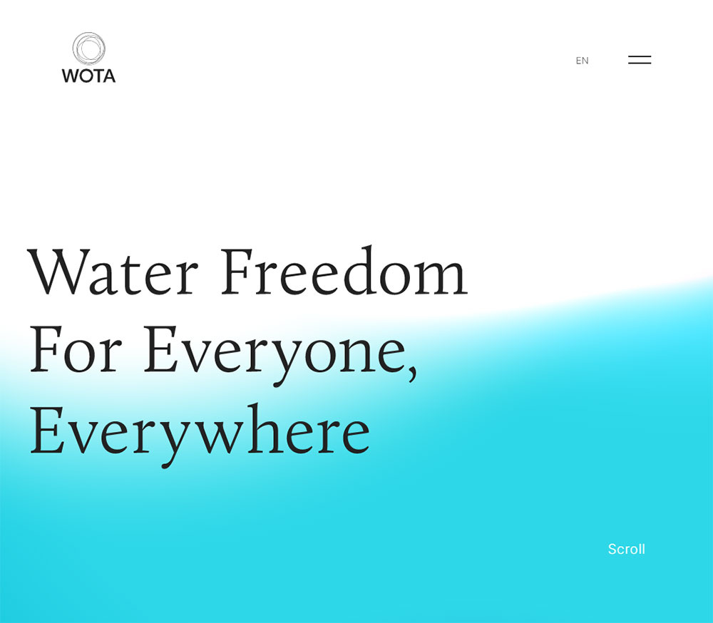 WOTA | Water Freedom for Everyone,Everywhere | SANKOU! | Webデザインギャラリー･参考サイト集