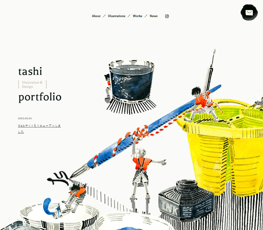 tashi Illustration&Design Portfollio | SANKOU! | Webデザインギャラリー･参考サイト集